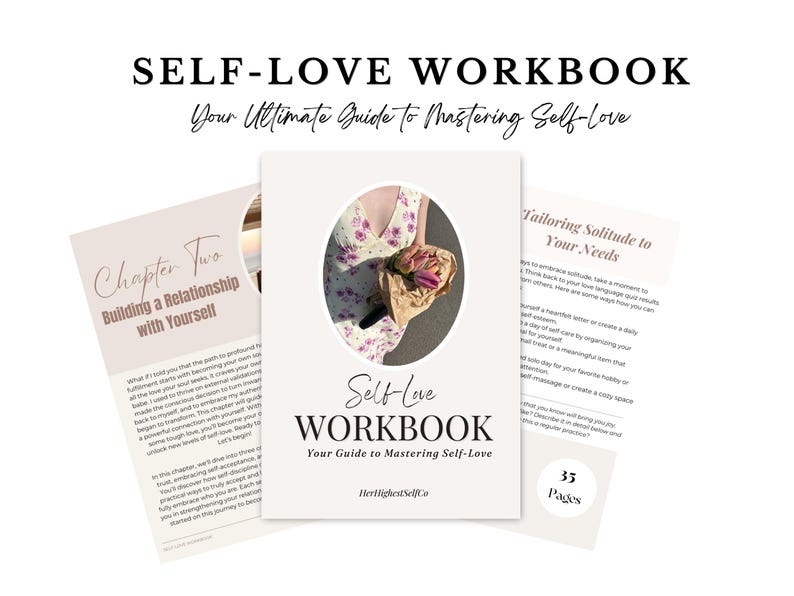 Self Love Workbook, Self Care Workbook for Women, Confidence Building ...