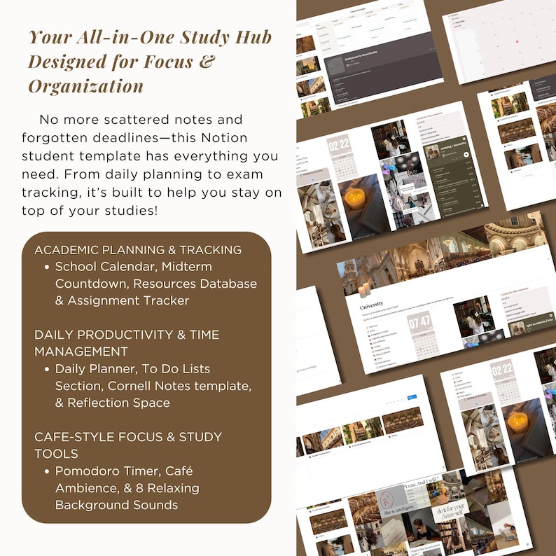 Ultimate Notion Aesthetic Student Template, All in One Notion, Light ...