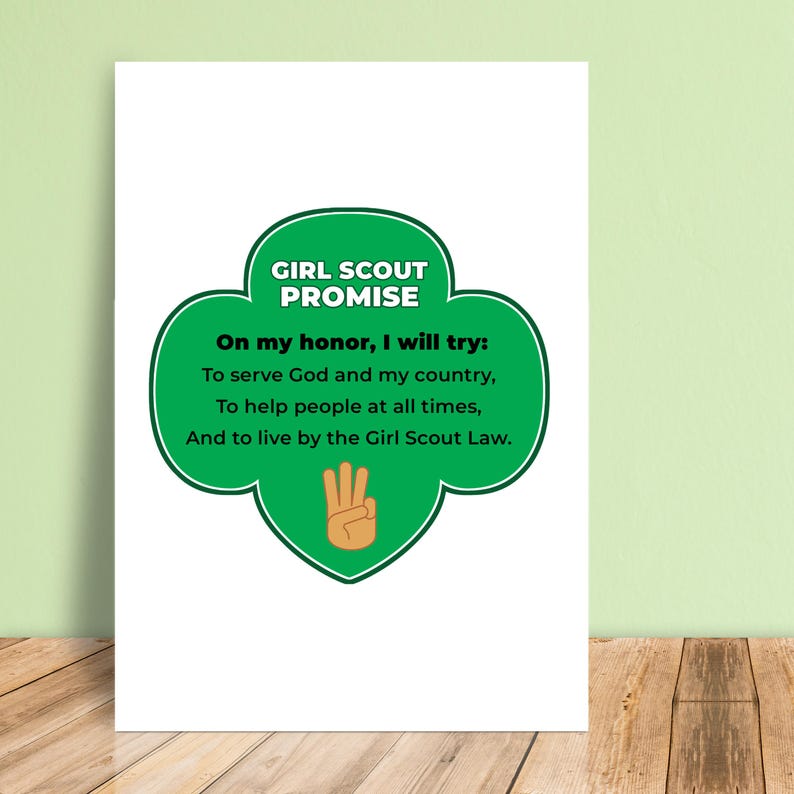 Girl Scouts Promise Law Printable Download - Etsy