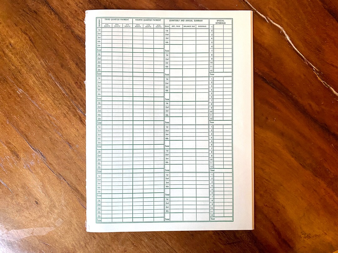 16 Vintage Ledger Accounting Spreadsheets From Church Treasurer Records ...