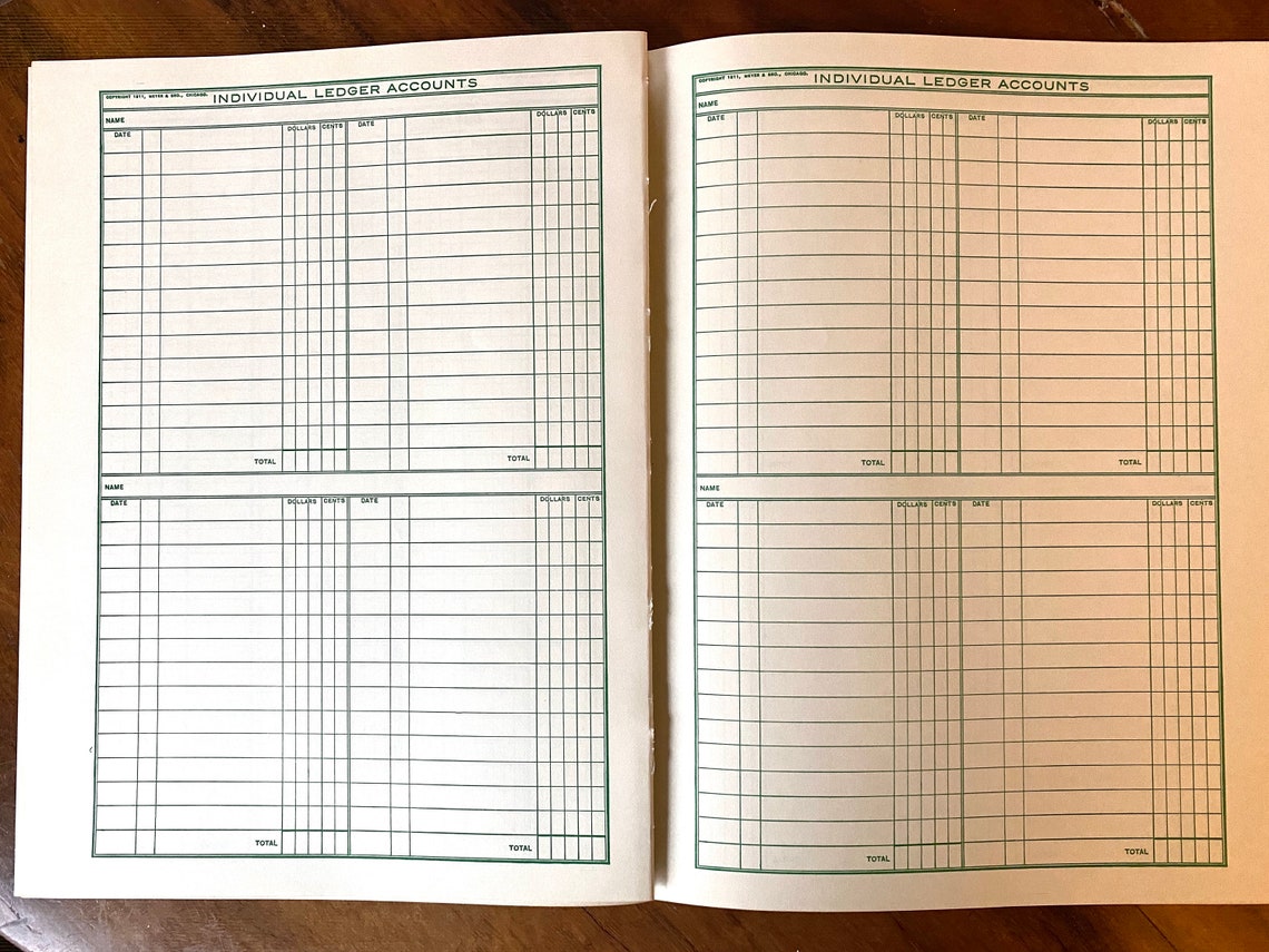 16 Vintage Ledger Accounting Spreadsheets From Church Treasurer Records ...