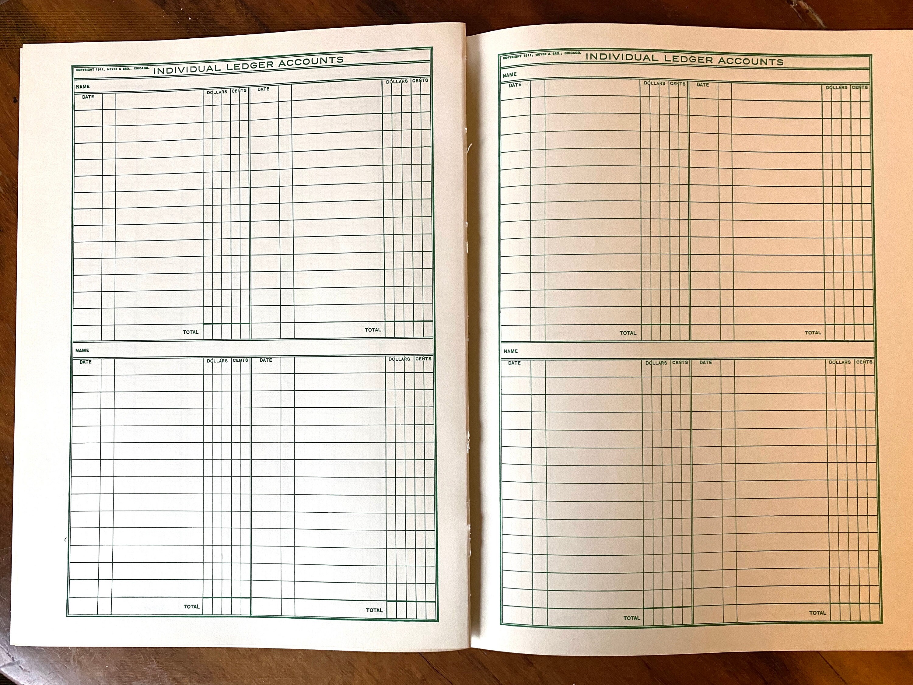 16 Vintage Ledger Accounting Spreadsheets From Church Treasurer Records ...