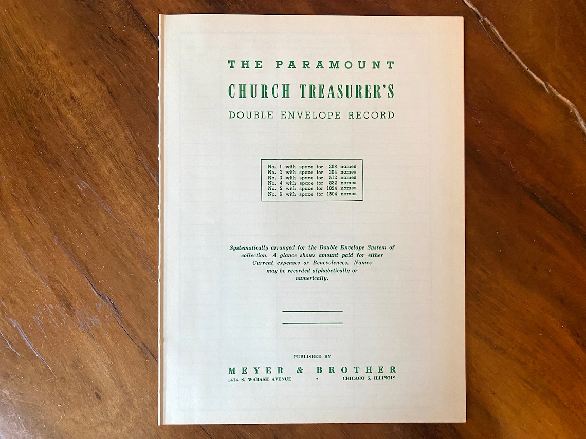 16 Vintage Ledger Accounting Spreadsheets From Church Treasurer Records ...