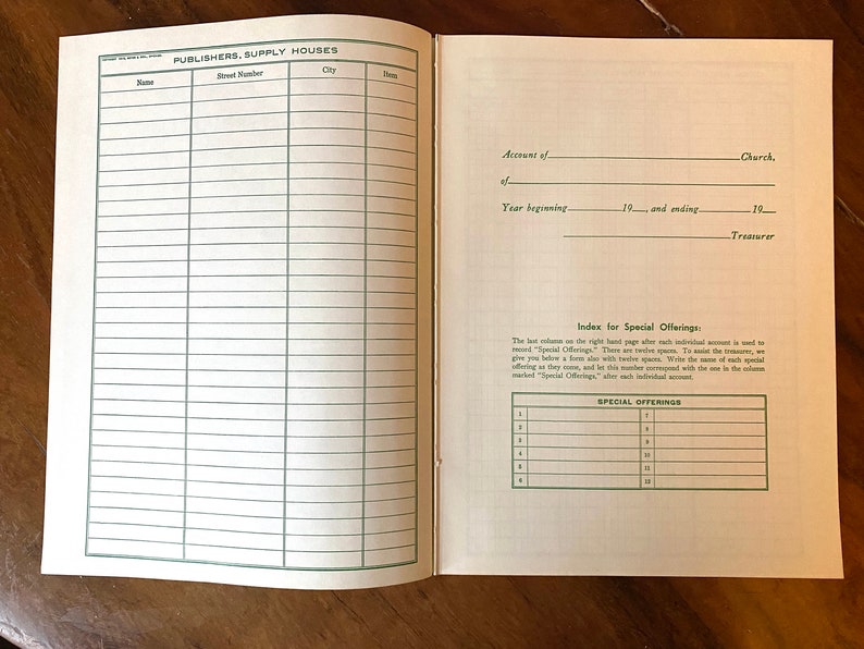 14 Vintage Ledger Accounting Spreadsheets From Church Treasurer Records ...