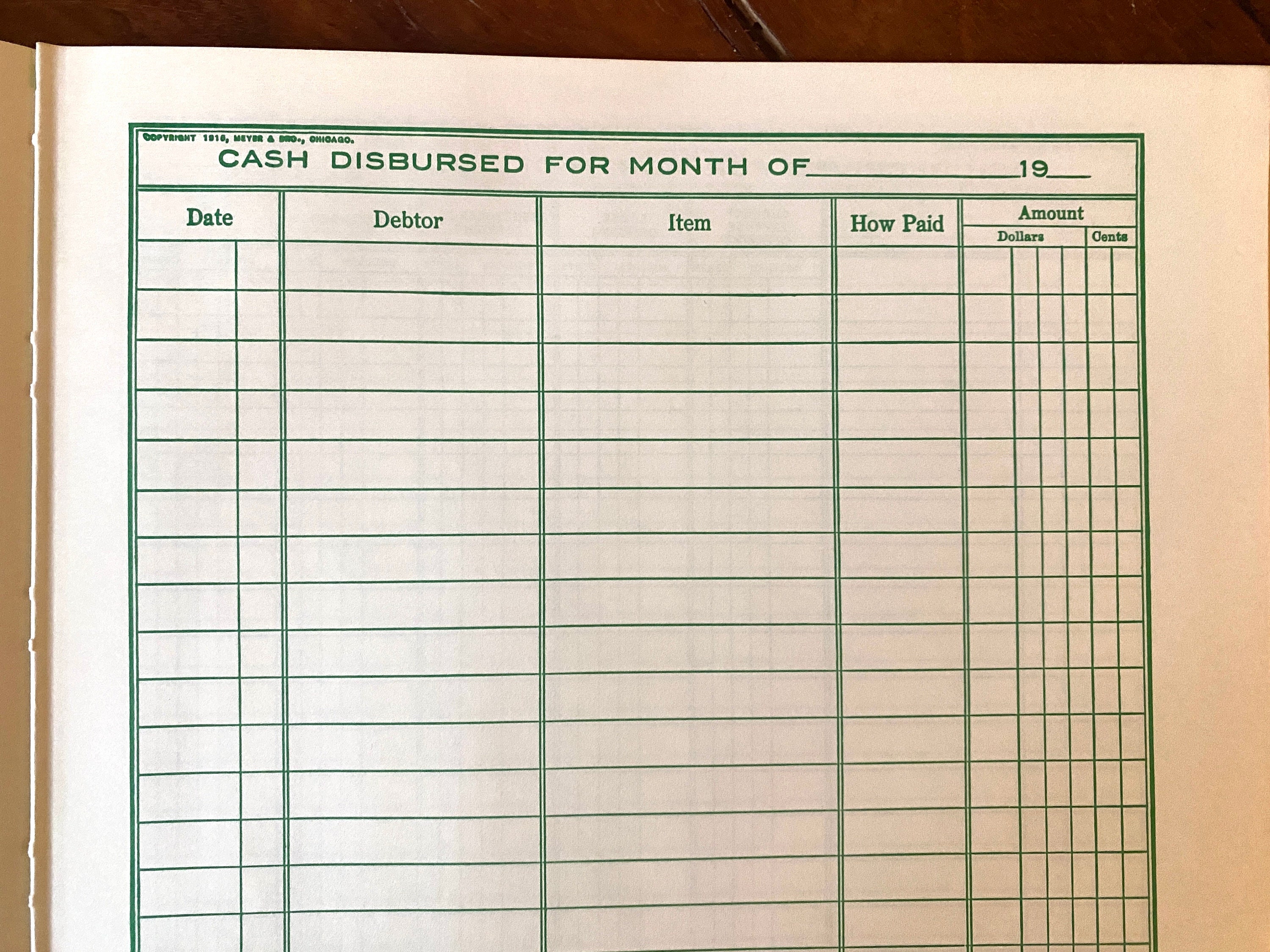 14 Vintage Ledger Accounting Spreadsheets From Church Treasurer Records ...