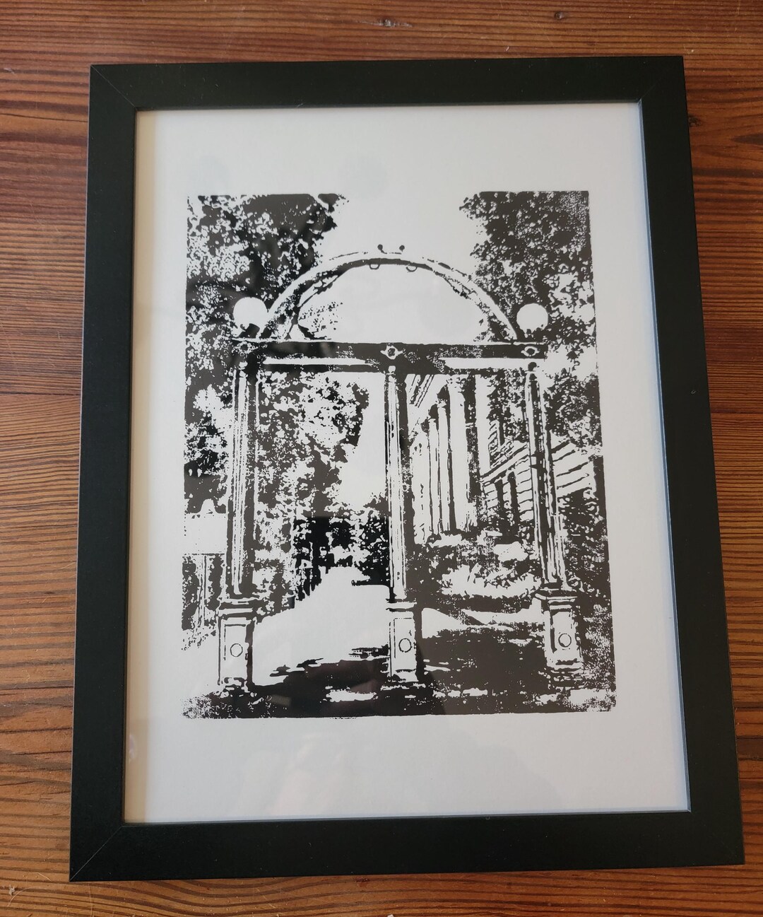 UGA Georgia Arch Artwork Original Handmade Woodblock Print on Premium ...