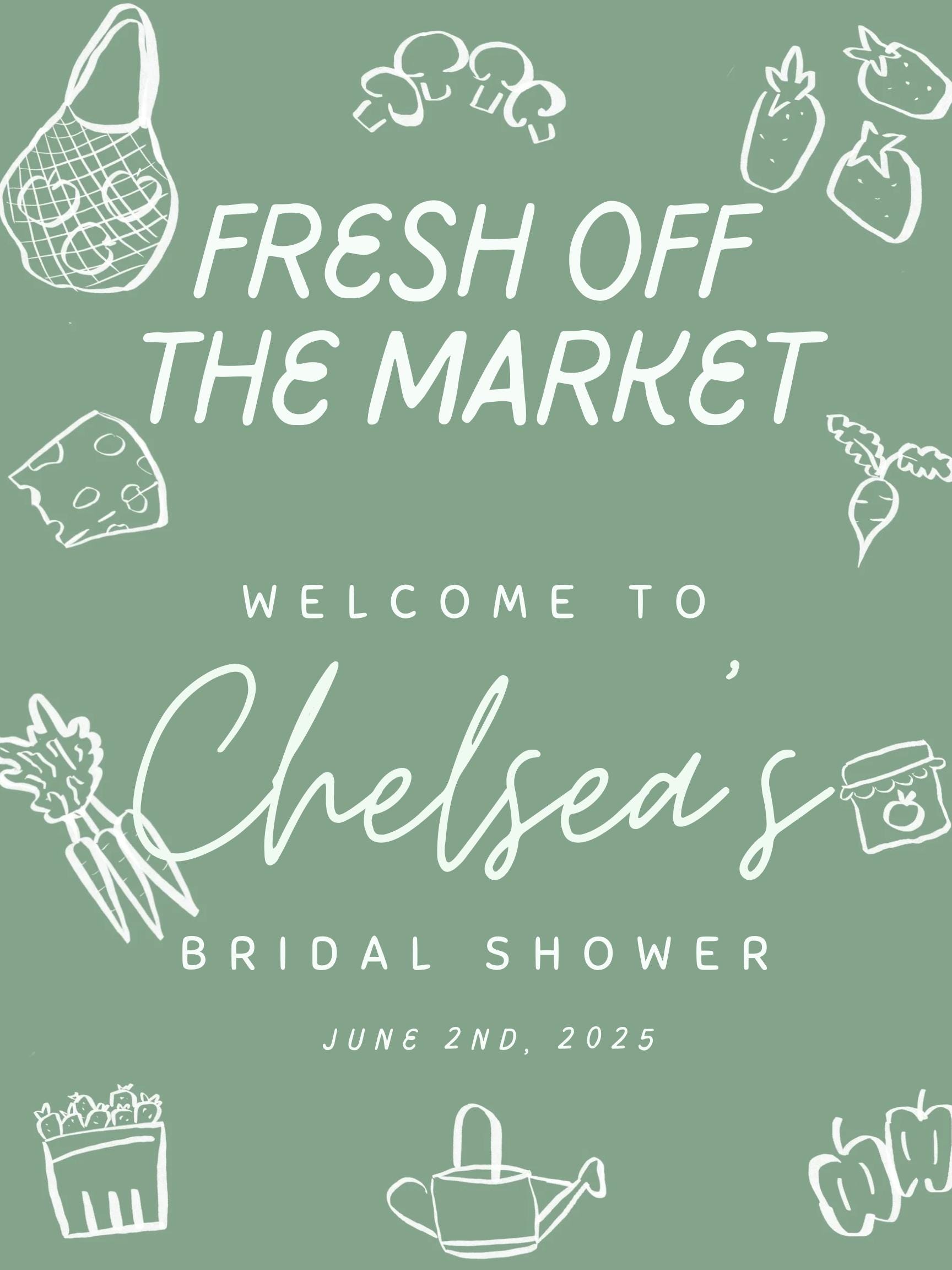 Fresh off the Market Bridal Shower Sign - Etsy