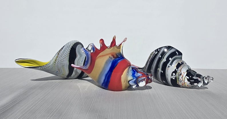 Murano Glass Shell Figurine. Hand-made Murano Glass in Venetian Style ...