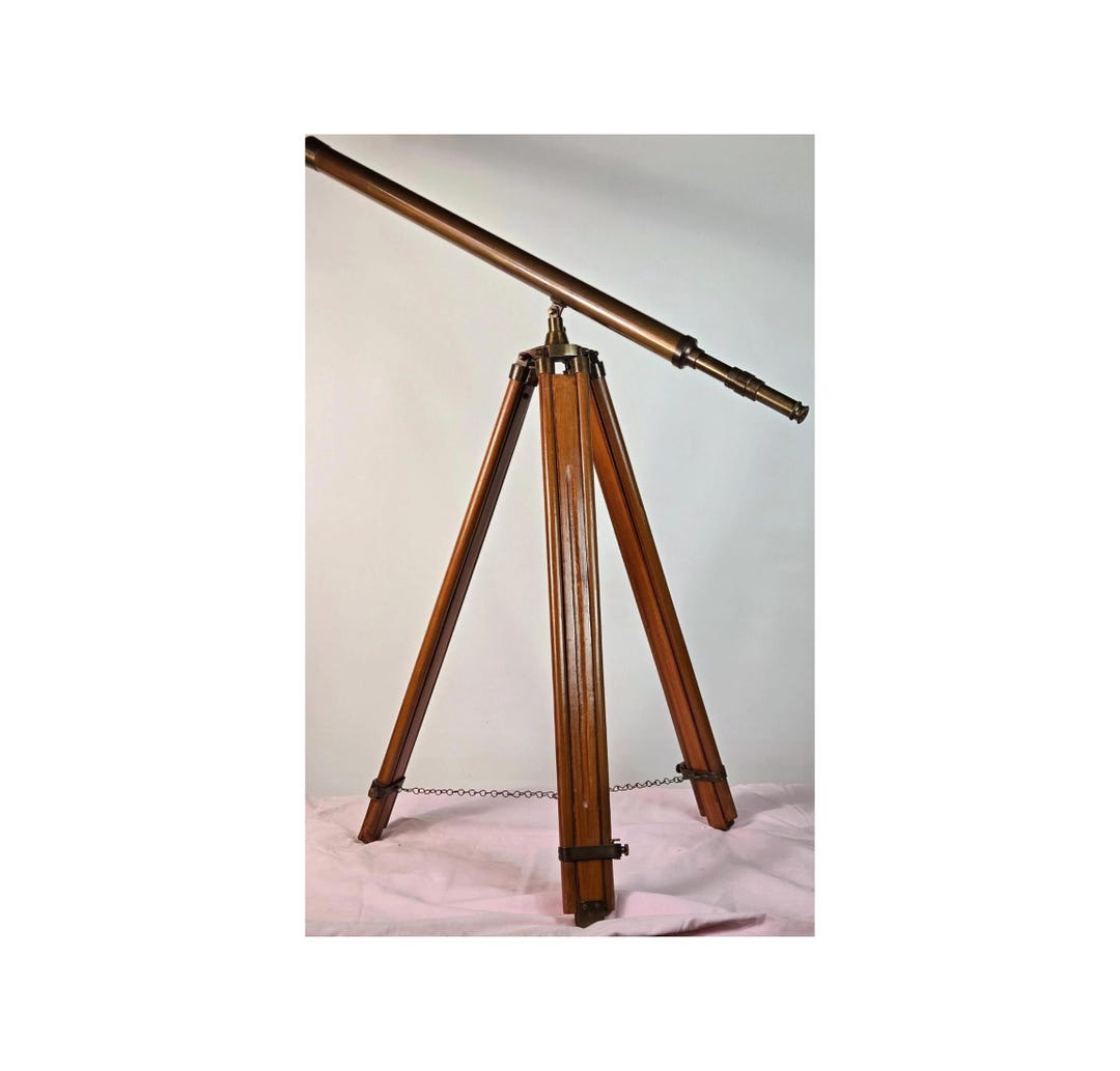 Antique Gold Telescope. Decorative Brass Telescope on a Stand. Unique ...