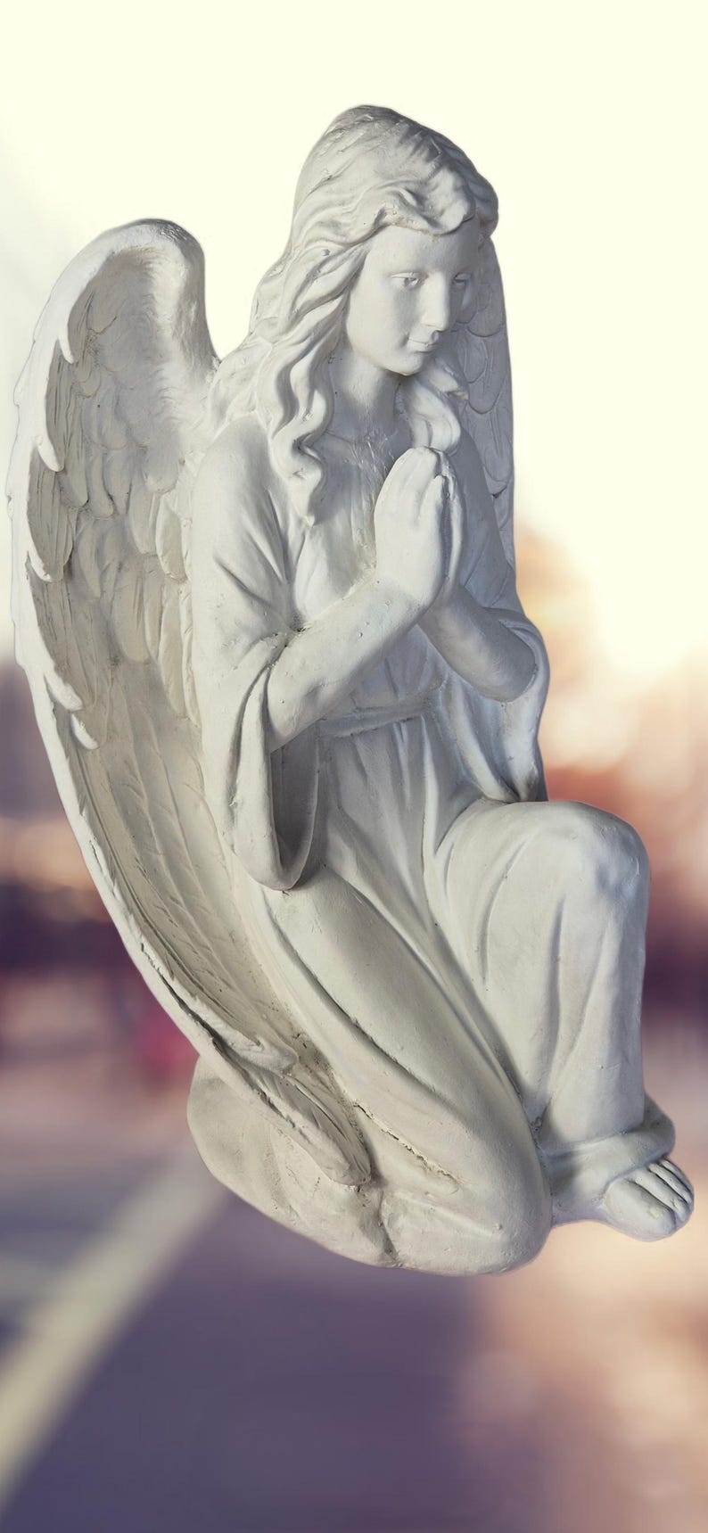 Large Sculpture of a Kneeling Angel Made of Plaster.sculpture Praying ...