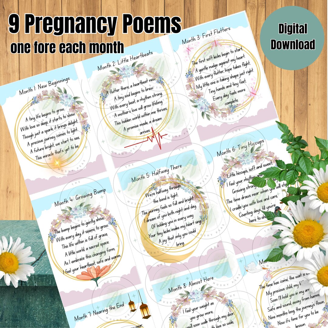 Pregnancy Gift – 9 Heartfelt Digital Poems Celebrating Motherhood, Baby ...