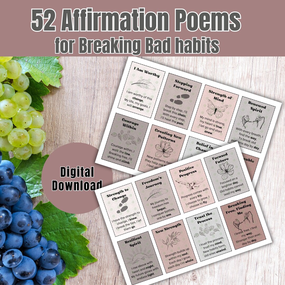 52 Poems for Breaking Bad Habits, Weekly Affirmations for Lasting ...