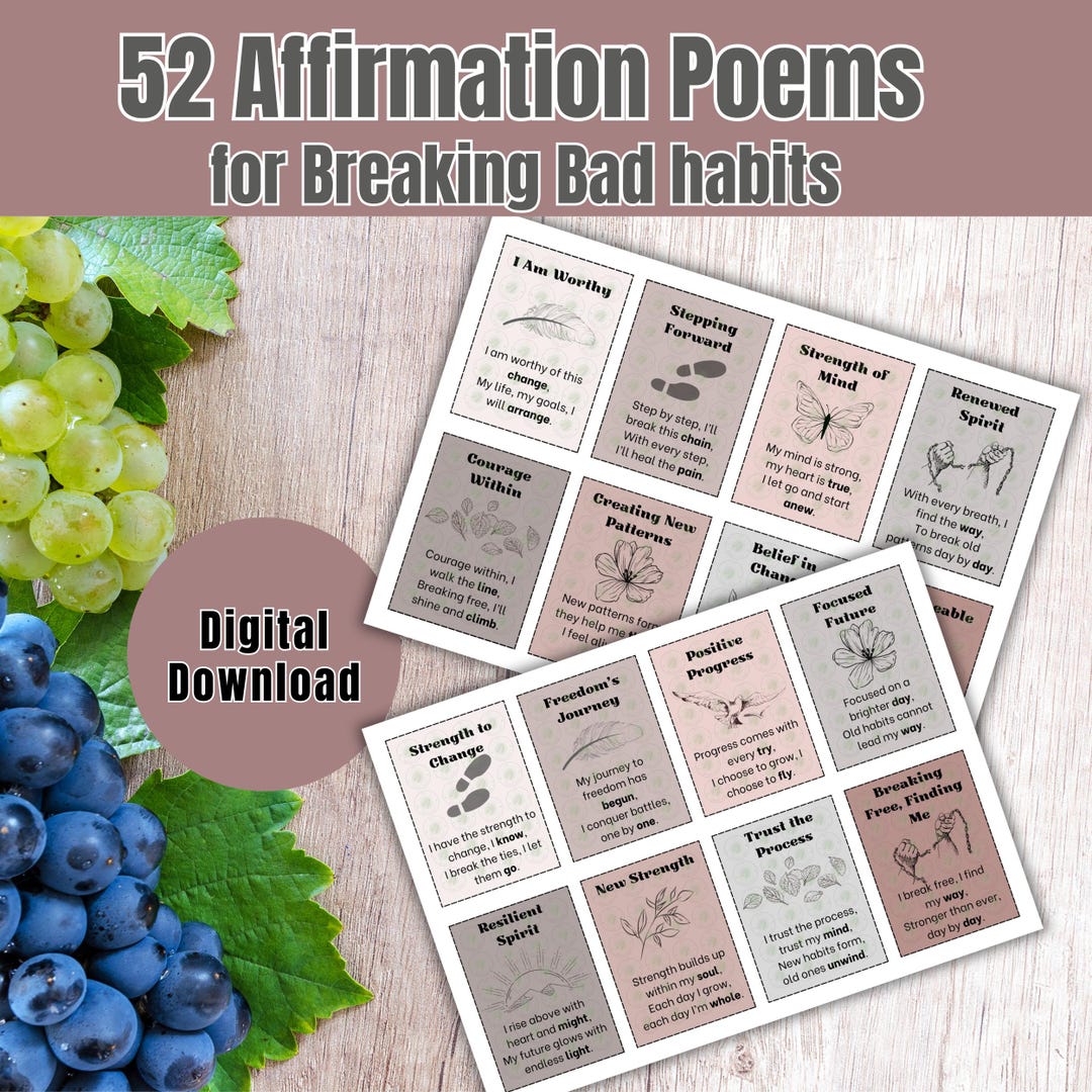 52 Poems for #breaking Bad Habits, One for Every Week, Perfect for ...