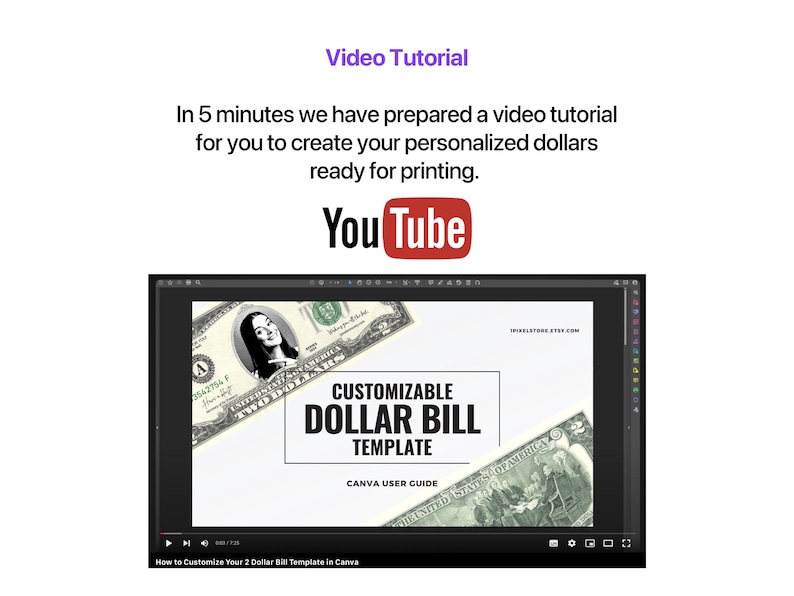Personalized Dollar Bill Template: Custom Face on Money (digital ...