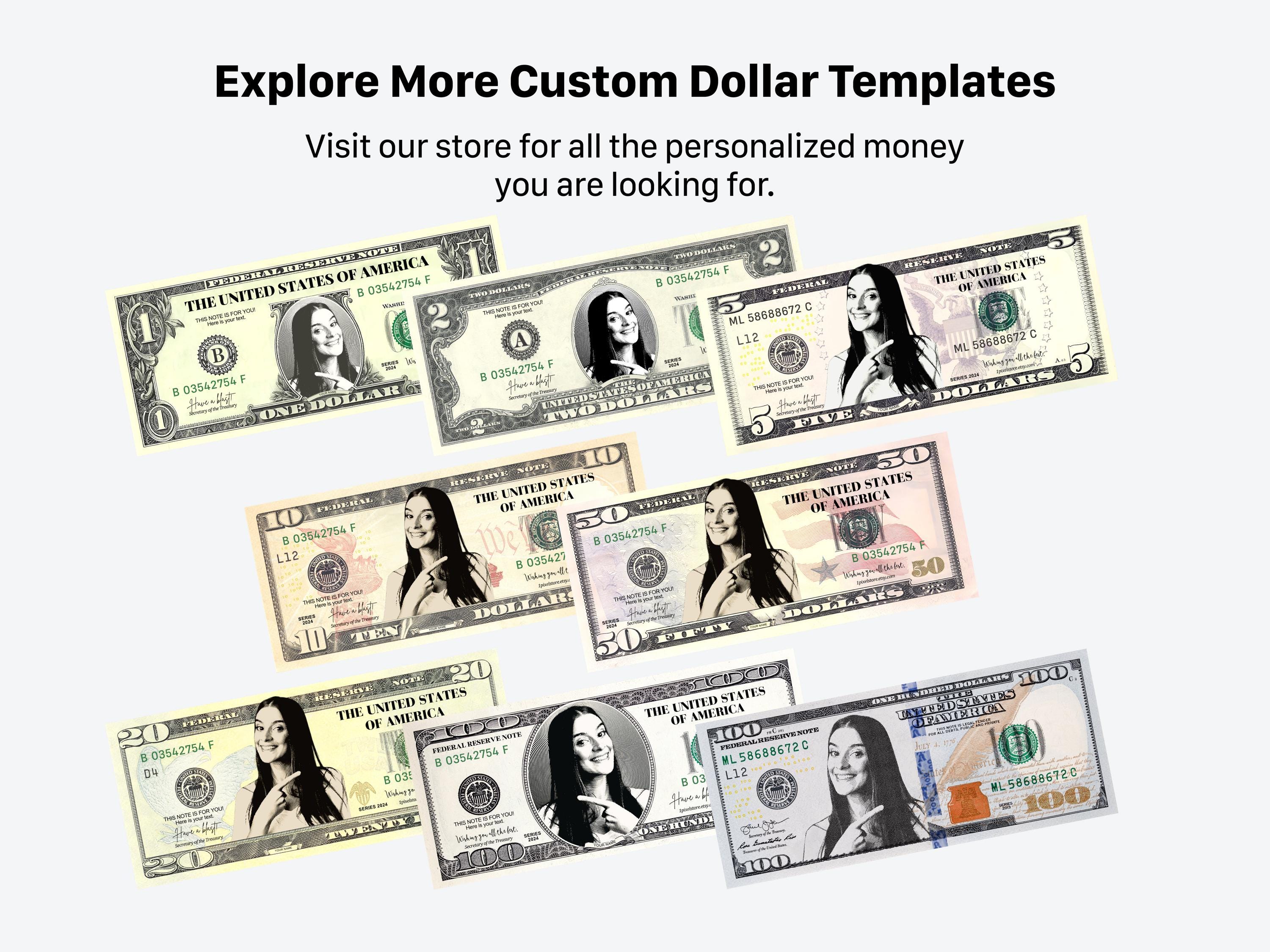 Personalized 100 Dollar Bill Canva Template (digital Download) - Etsy