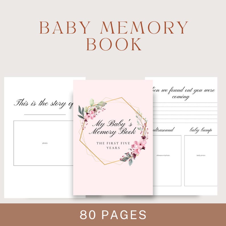 Editable Baby Memory Book | First 5 Years Digital Baby Journal | PDF ...