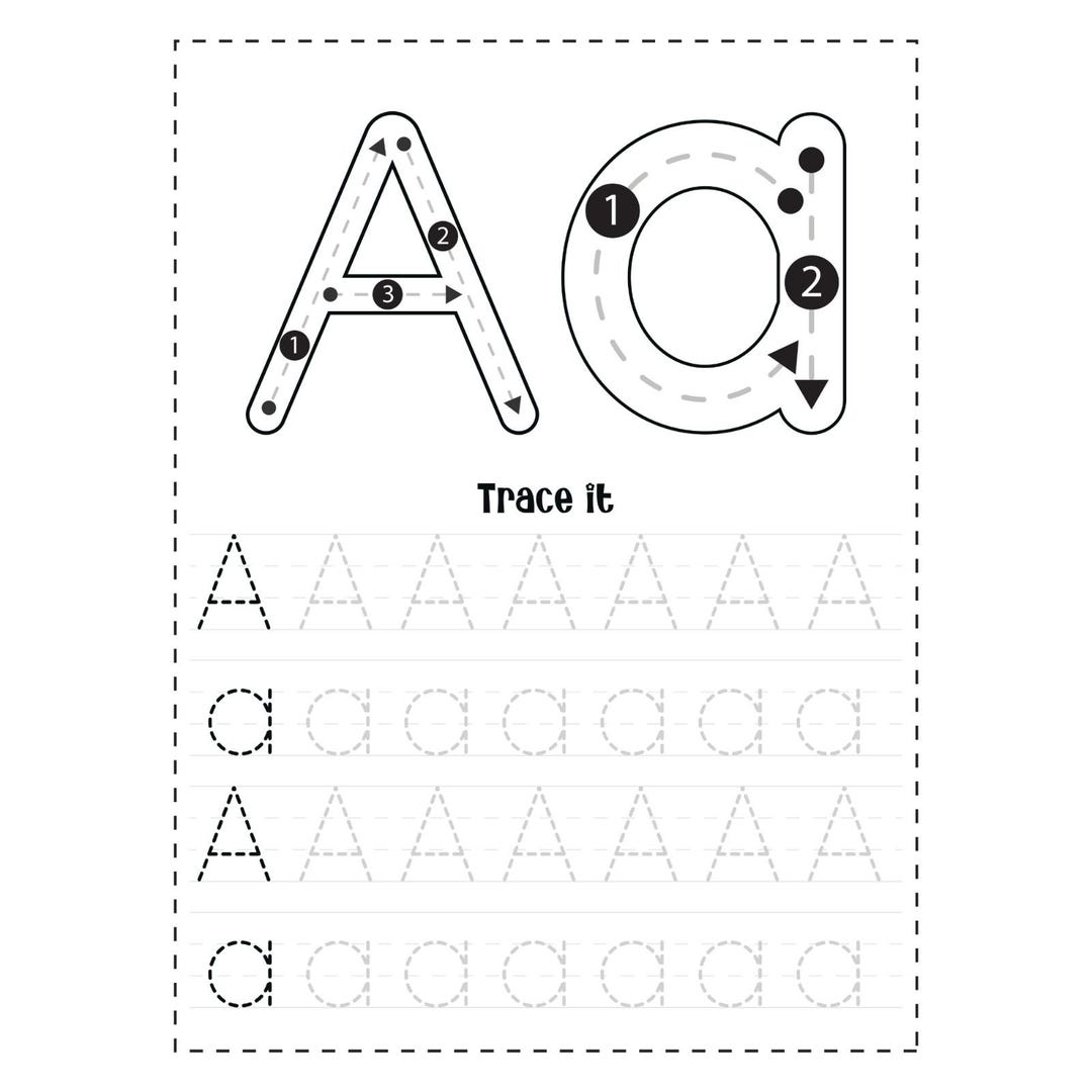 Printable Alphabet Tracing & Coloring Book | Kids Learning Activity ...