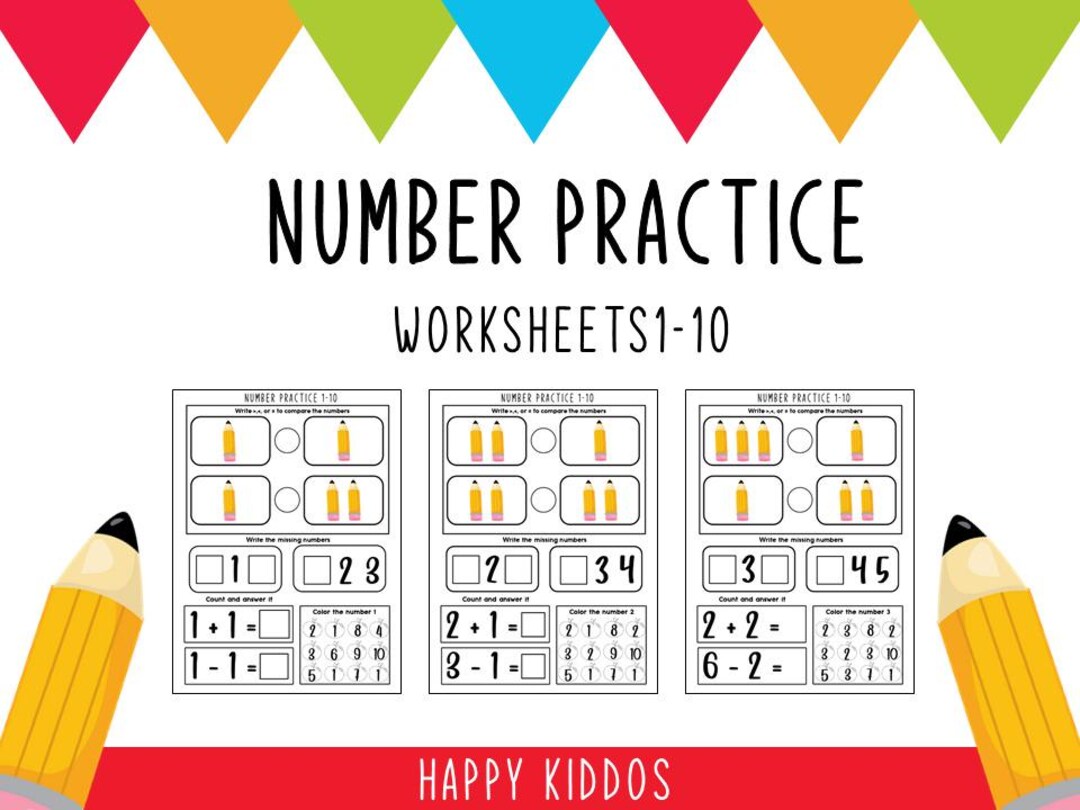 Educational Geometric Shapes & Numbers Workbook for Kids | Printable ...