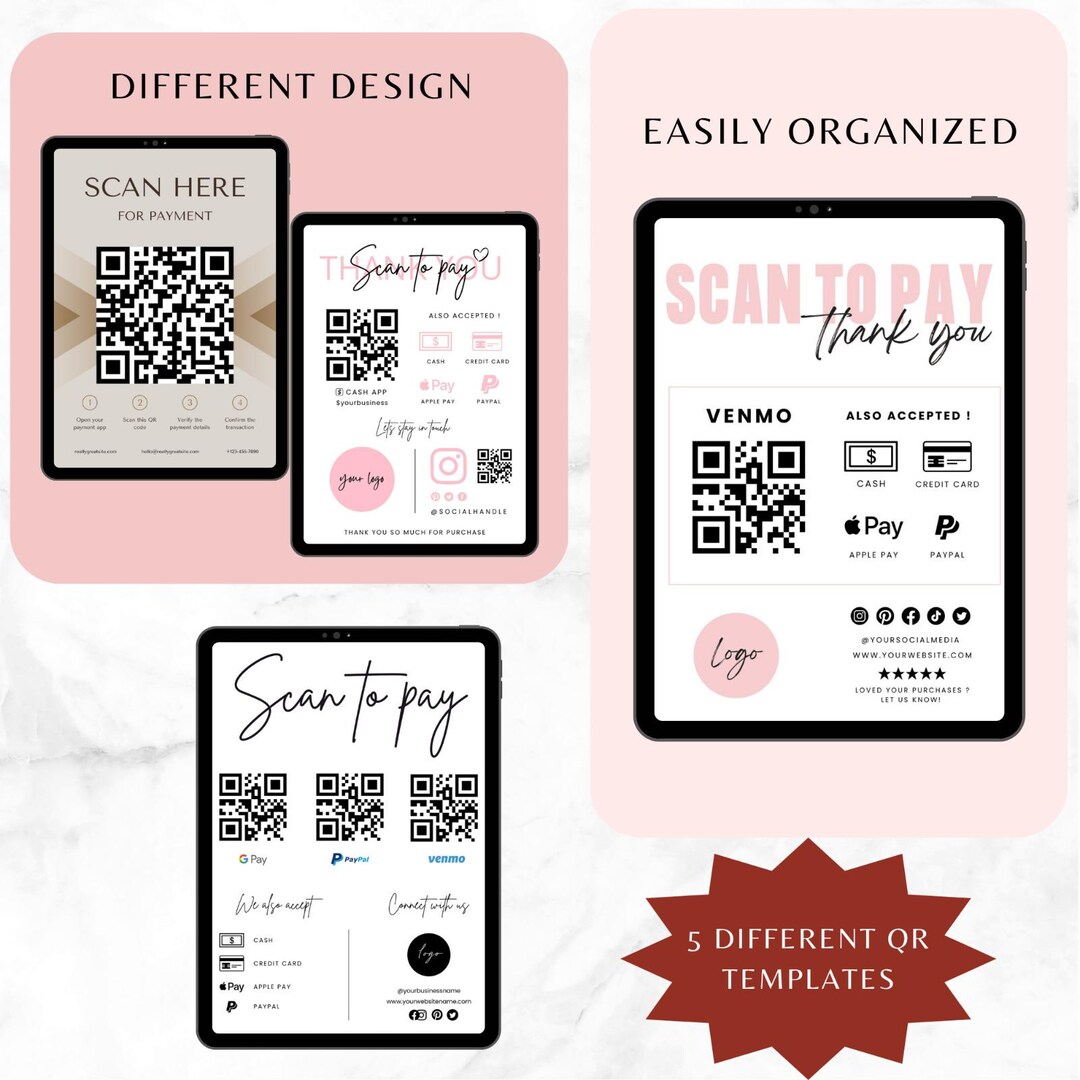 5 QR Code Scanner Templates | Digital QR Menu & Business Card Design ...