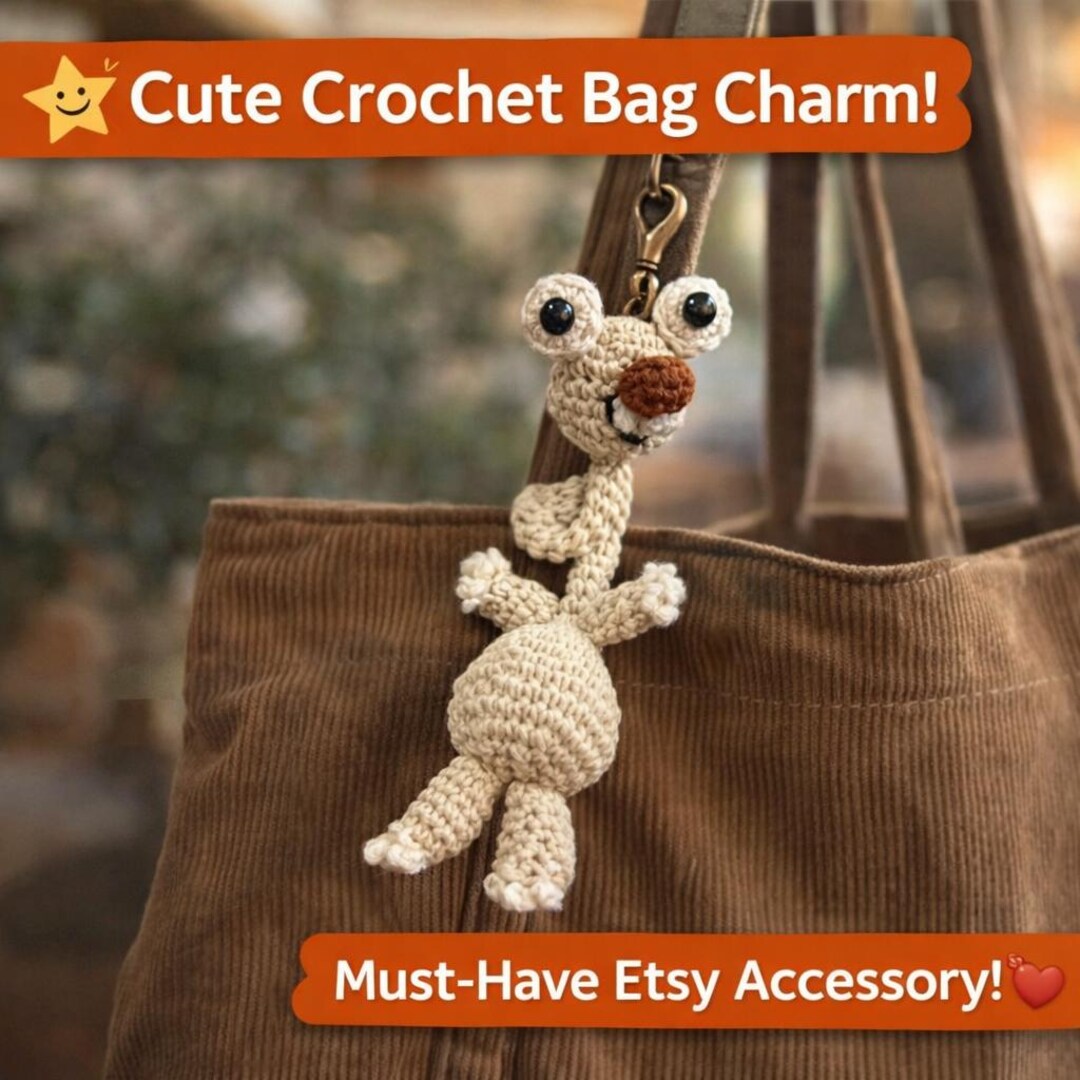 Sid Inspired Crochet Bag Charm – Handmade Amigurumi Keychain, Cute ...
