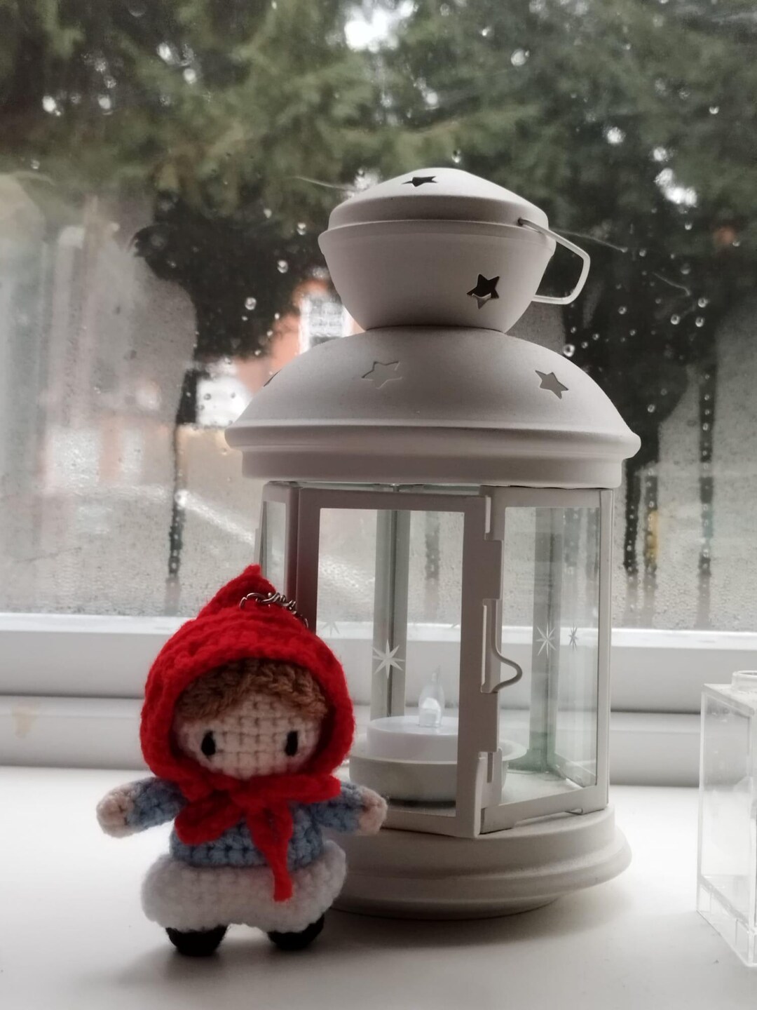 Handmade Crochet Little Red Riding Hood Keychain, Ornament, Crochet ...