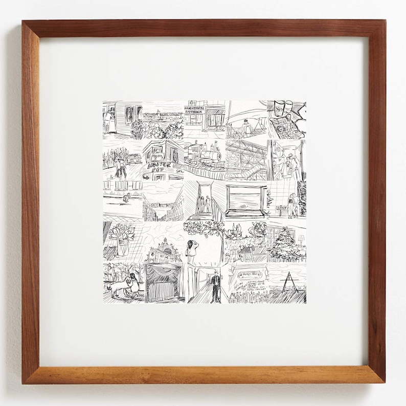 Custom Photo Memory Illustration Collage - Unique Gift Ideas - Etsy