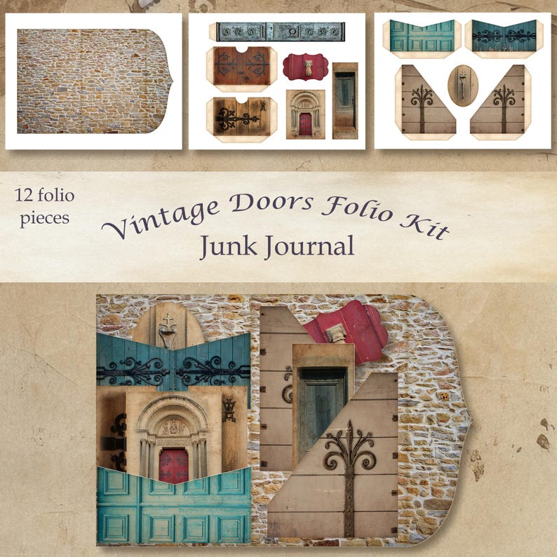 Vintage Doors Junk Journal Kit: Printable Folio Elements (digital ...