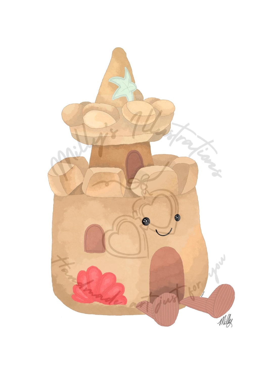 Sandcastle Jellycat A4 Art Print - Etsy