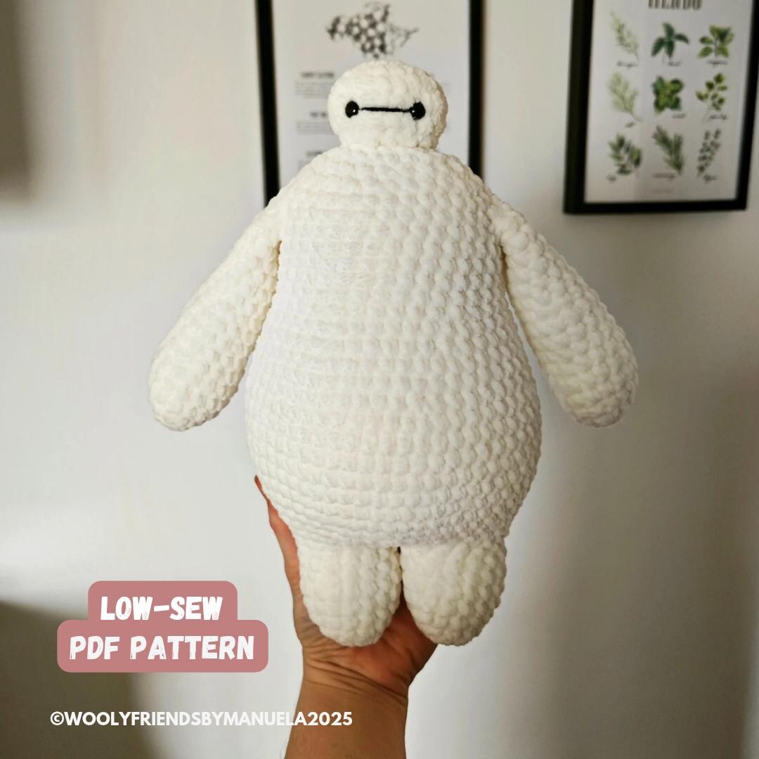 LOW SEW Chubby Robot PDF Crochet Pattern, Amigurumi, English, Baymax - Etsy