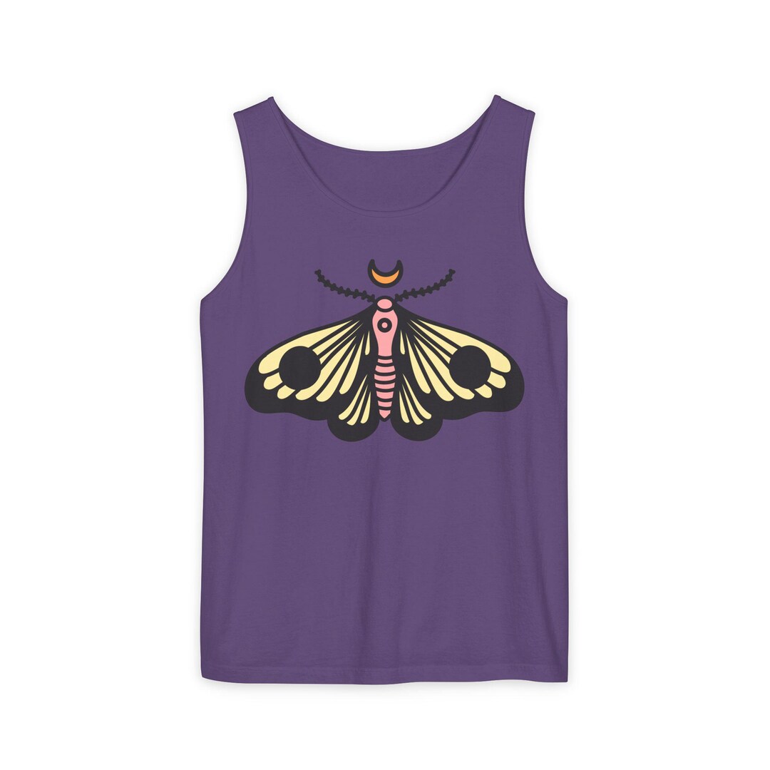 Lunar Moth Tank Top, Festival Tank, Unisex Tee, Eco-friendly Casual Top ...