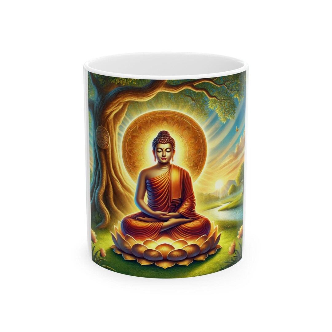 Buddha Ceramic Mug, Spiritual Coffee Cup, Mindfulness Gift, Yoga Lover ...