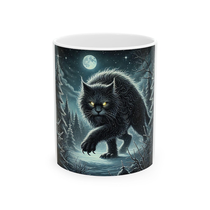 Yule Cat Ceramic Mug, Mystical Creature, Gift for Cat Owners ...