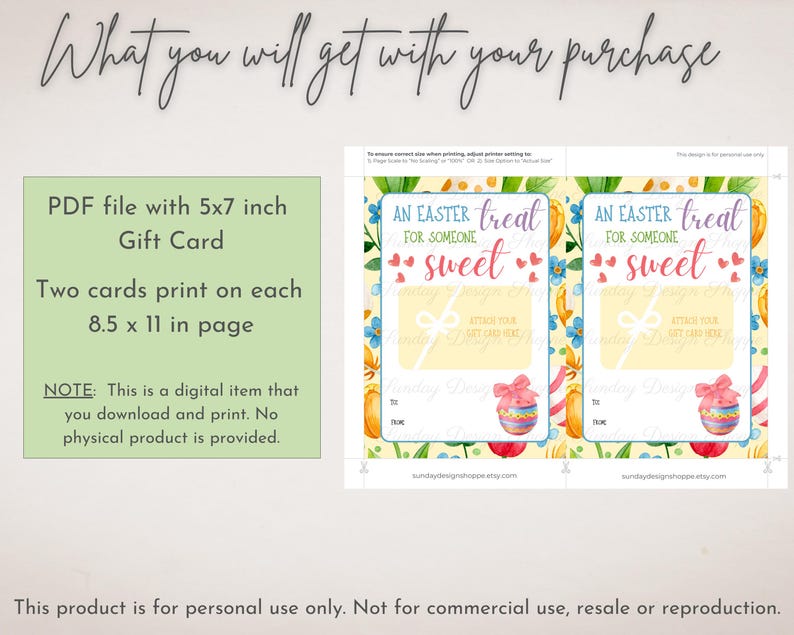 Printable Easter Gift Card Holder. Instant Download and Print. an ...