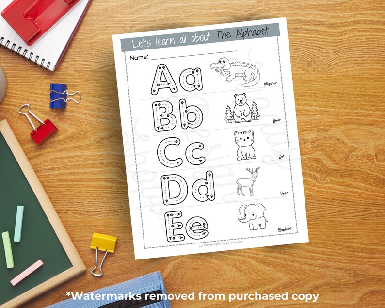 Printable Animal Alphabet Tracing and Coloring Sheet. 8.5 X 11 PDF ...