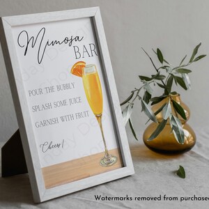 Classic Mimosa Bar Sign With Instructions. Instant Download and Print ...