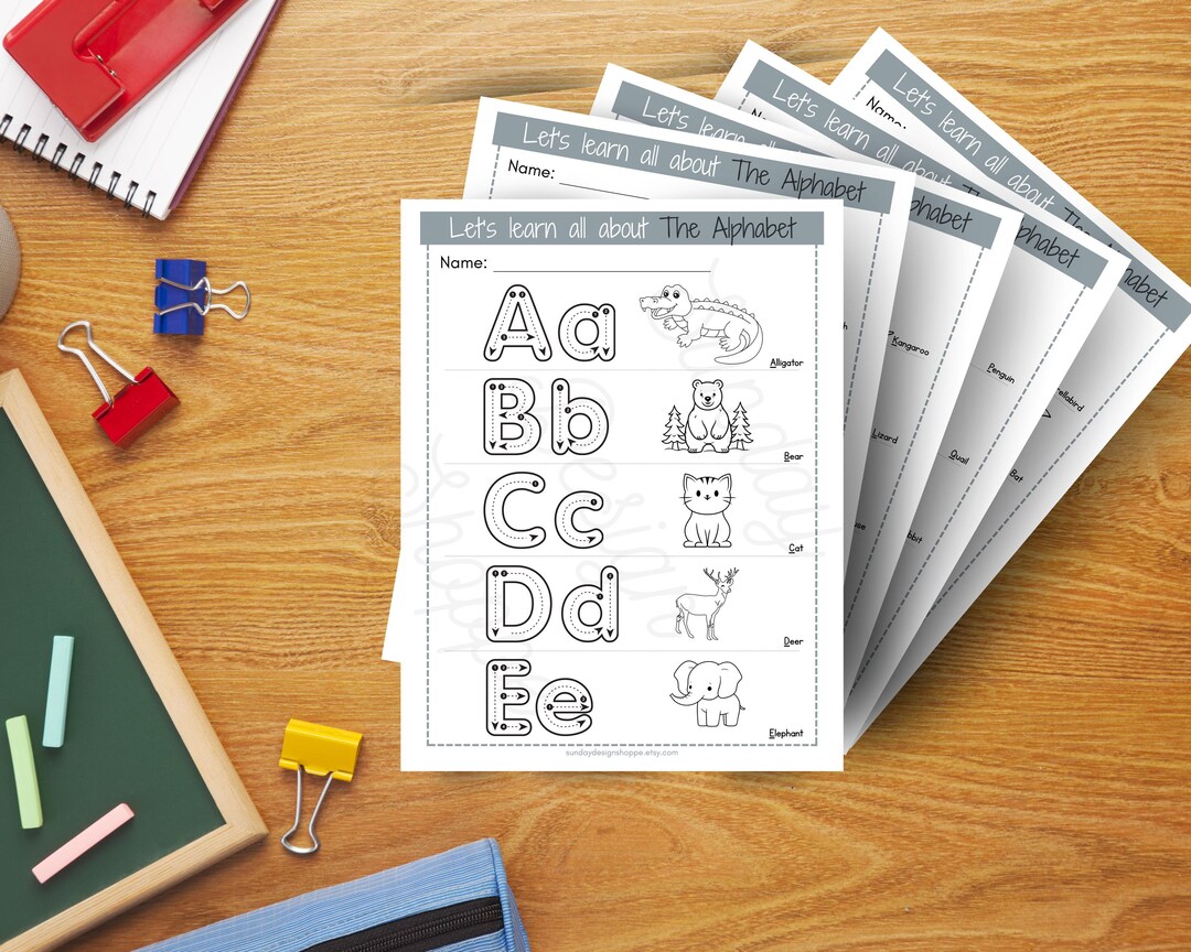 Printable Animal Alphabet Tracing and Coloring Sheet. 8.5 X 11 PDF ...