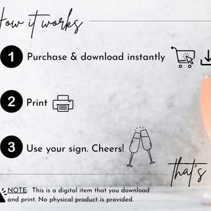 Bellini Bar Sign With Instructions. Instant Download and Print. 5x7 ...