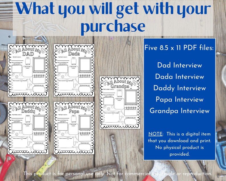 Printable All About My Dad Interview. Dada, Daddy, Papa & Grandpa ...