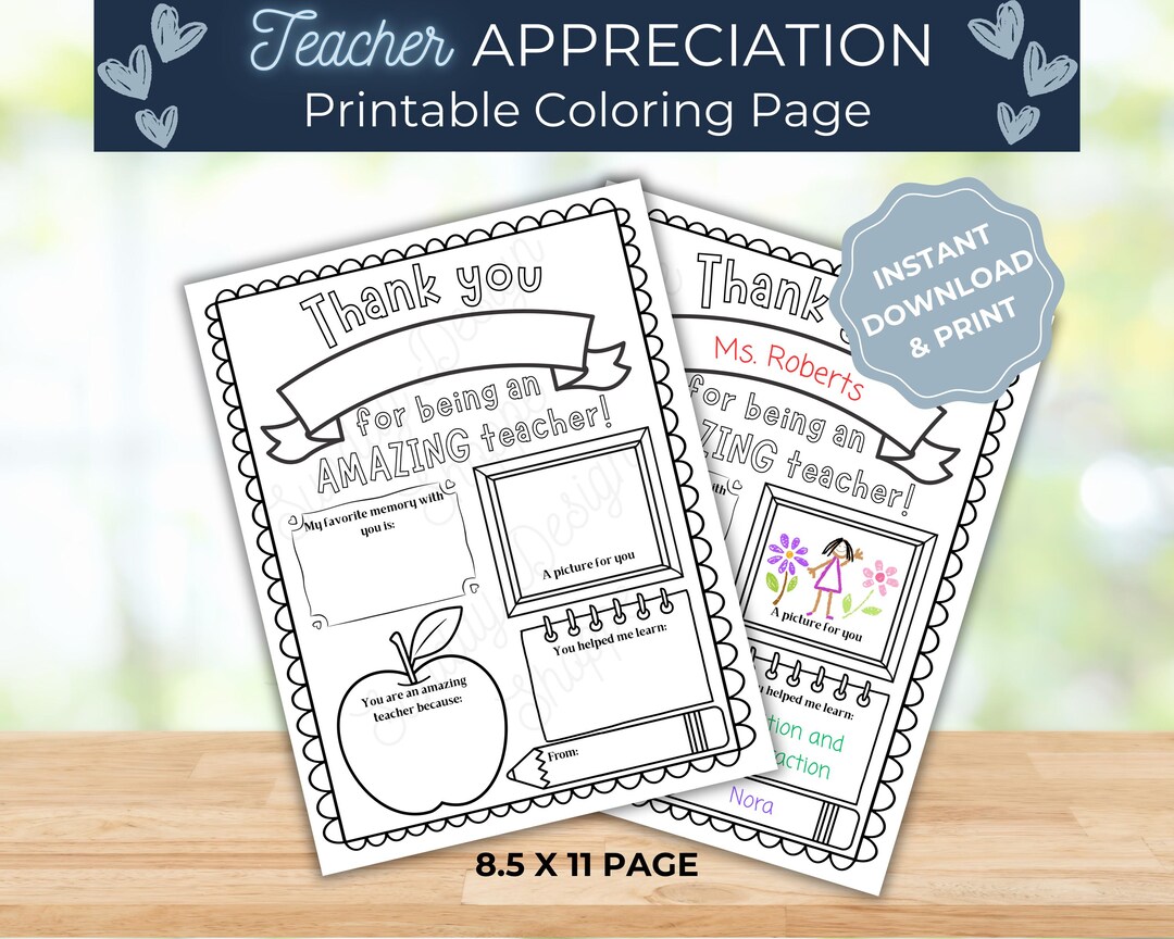 Printable Teacher Appreciation Coloring Page. Teacher Appreciation ...
