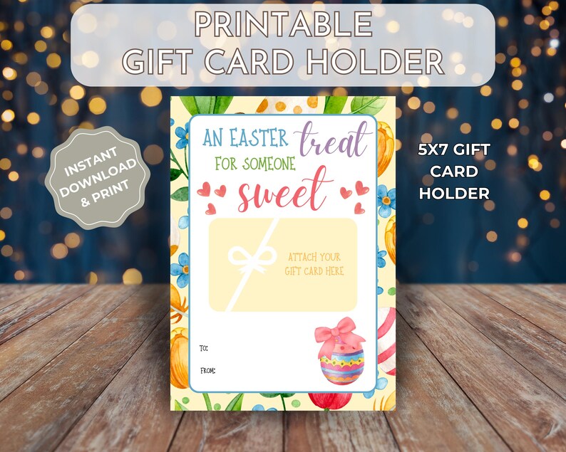Printable Easter Gift Card Holder. Instant Download and Print. an ...