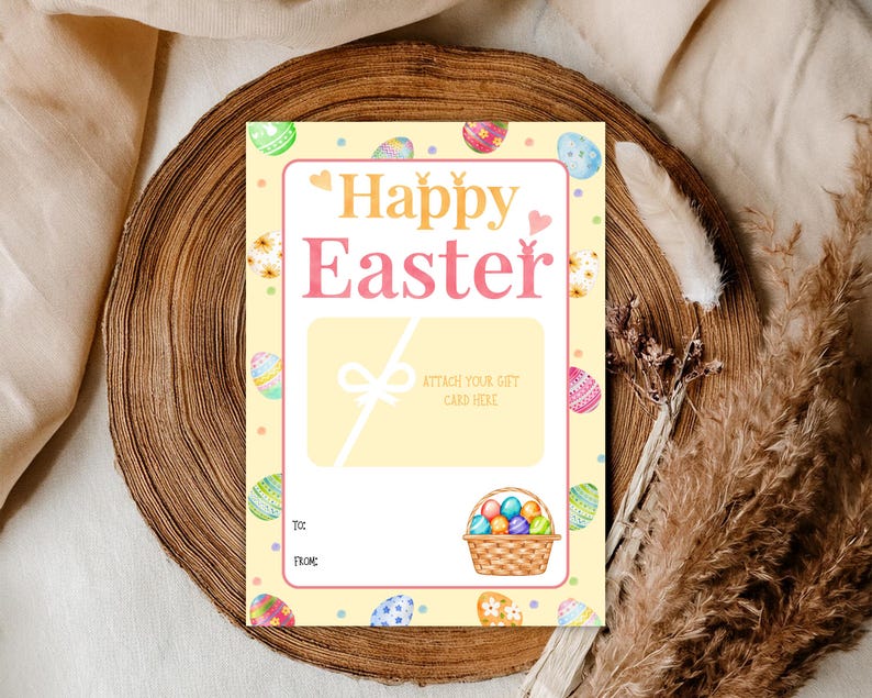 Printable Easter Gift Card Holder. Instant Download and Print. Happy ...