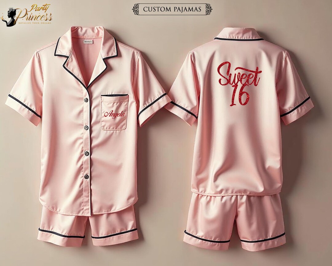 Personalized Sweet 16 Pajama Set Sweet Sixteen Pjs Set Customized ...