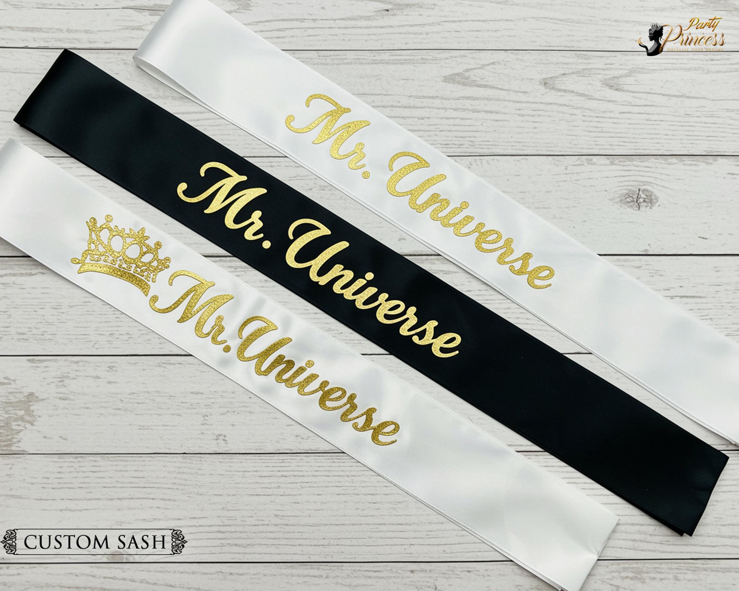 Customized Miss Universe Sash Personalized Mrs & Mr Universe Sash Prom ...