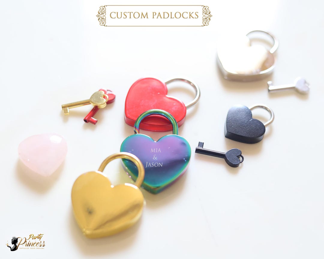 Custom Heart Love Lock Engraved Heart Padlock Personalized Love Padlock ...