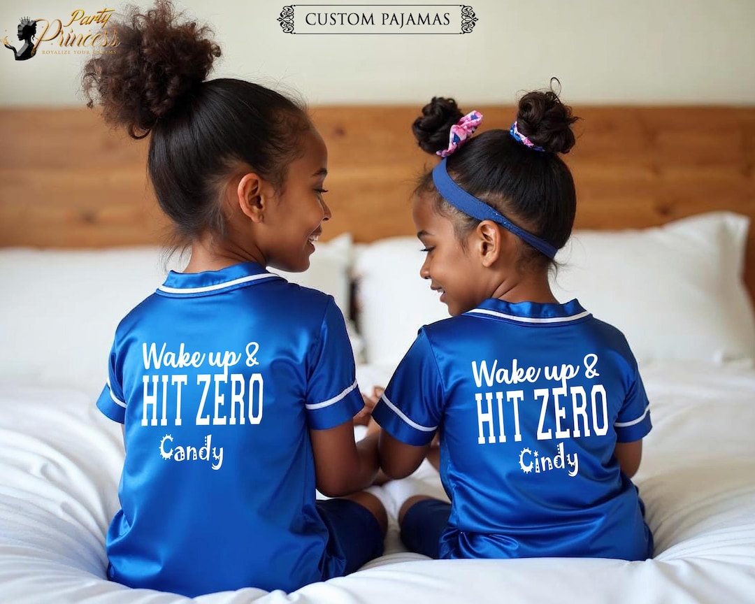 Custom Kids Wake up & Hit Zero Pajama Set Custom Cheer Team Pajama Sets ...
