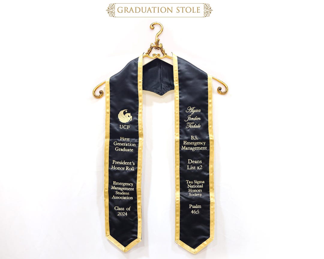 Graduation Embroidery Stole | Custom Nursing Stole | Custom Text Stole ...