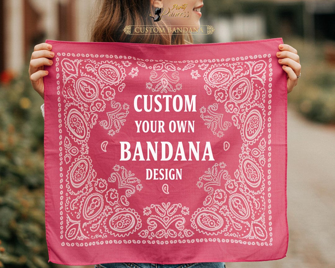 Customized Satin Bandanas, Custom Photo Bandana Set, Personalized ...