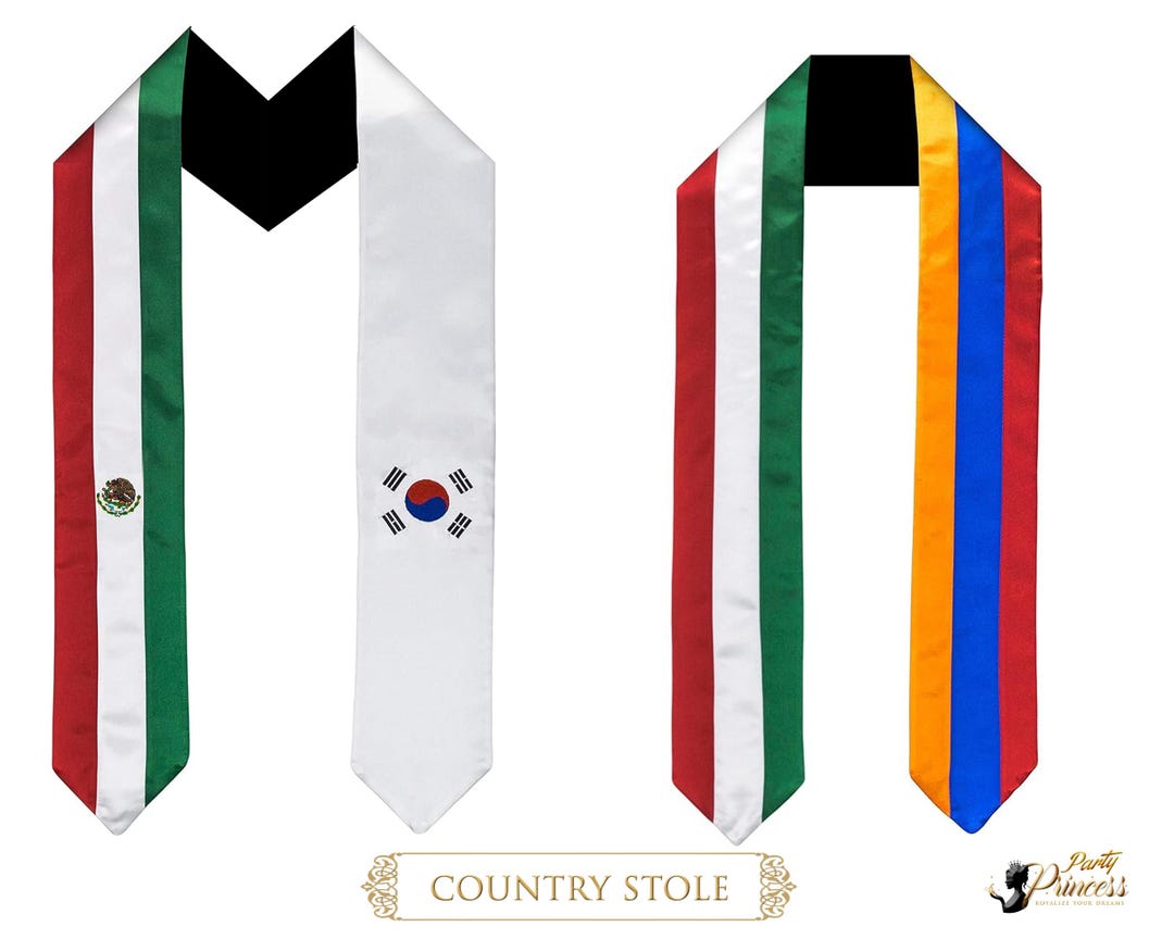 Your Country Flag Sash - All Mixed Country Flag Graduation Stoles Sash ...
