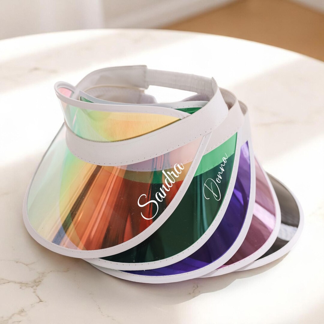 Custom Name Colorful Visors, Summer Pool Party Visors, Personalized ...