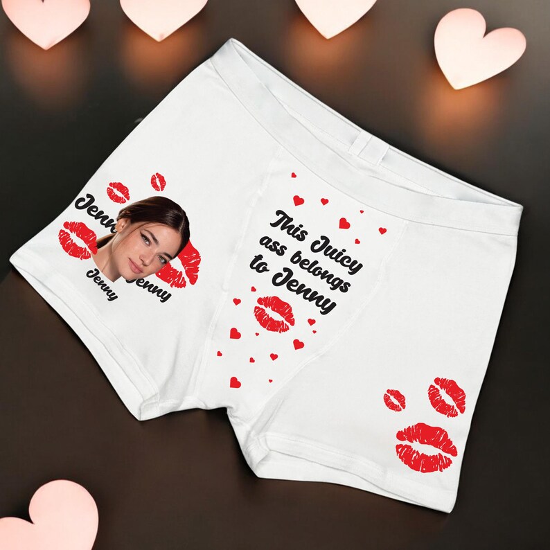 Valentine Face Photo Boxers, Personalized Boyfriend Boxers, Gift for ...